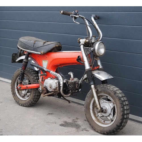 Honda CT70 motorcycle project. 1976. 70cc Frame No. CT70-2500352 Engine ...
