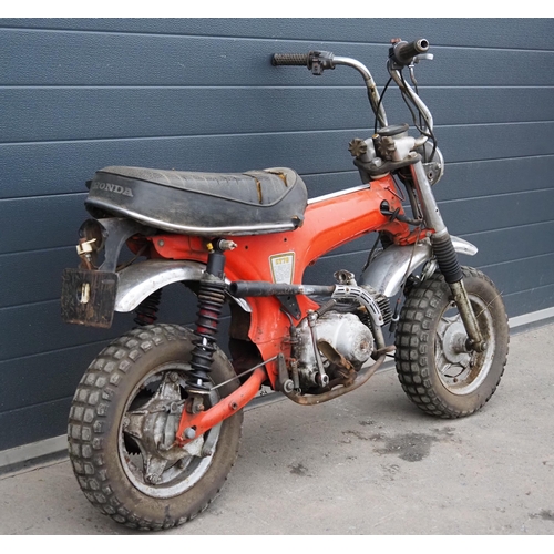 Honda CT70 motorcycle project. 1976. 70cc Frame No. CT70-2500352 Engine ...