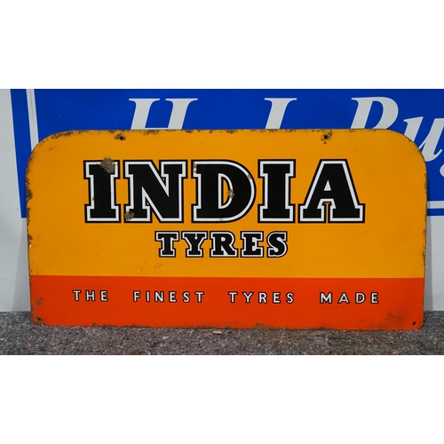 Enamel sign - India tyres 12" x 24"