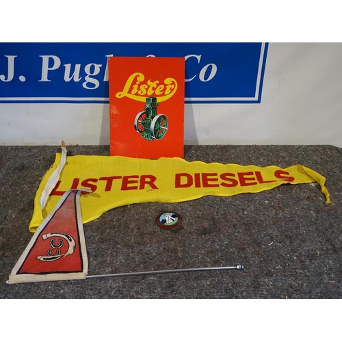 Lister diesels pennant flag, Lister tin sign, caravan pennant flag and ...