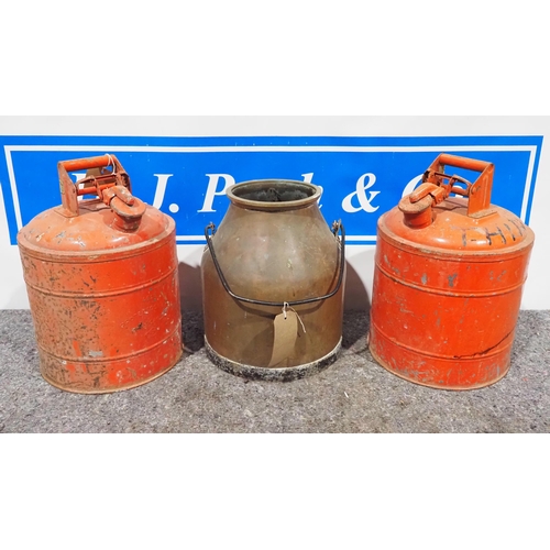 Copper milk bucket and safety cans - 2