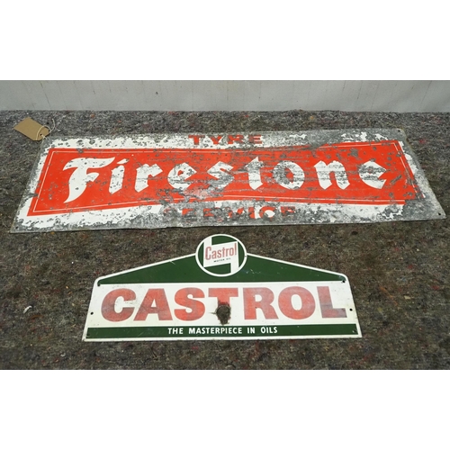 Tin signs - Firestone and Castrol