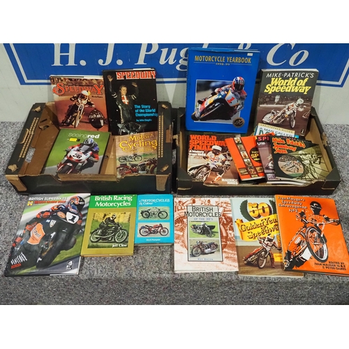 Assorted motorcycle books to include Ivan Maugers Speedway Extravaganza