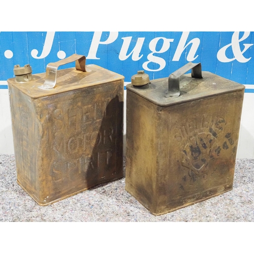 2Gallon fuel cans, Shell Mex BP and Shell Motor Spirit