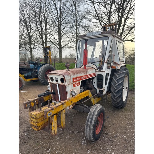 David Brown 996 tractor. 1973. Fitted with Sanderson fork