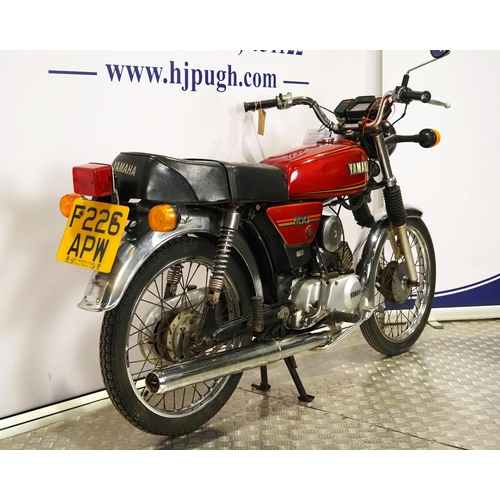 Yamaha YB100 motorcycle. 1988. 97cc Frame No. 2U0326289 Engine No ...