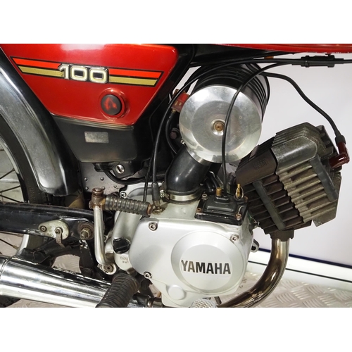 Yamaha YB100 motorcycle. 1988. 97cc Frame No. 2U0326289 Engine No ...