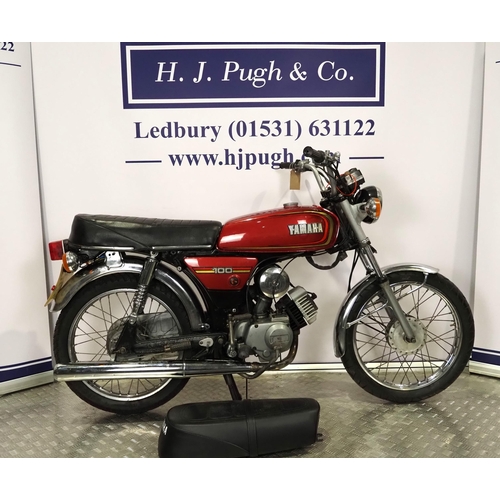 Yamaha Y100 motorcycle. 1985. 97cc Frame No. 2U 0324535 Engine No. 2U ...