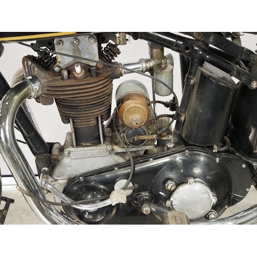 Sunbeam Model 8 motorcycle. 1929. 350cc Frame No. C6803 Engine No ...