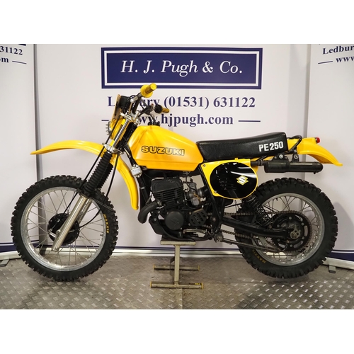 Suzuki PE250 Motorcycle. 1978. 250cc Frame no. PE250-22958 Engine no ...