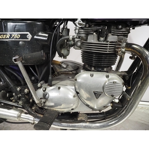 Triumph Tiger 750 motorcycle. 1976. 744cc Frame No. TR7RV NP 78352 ...