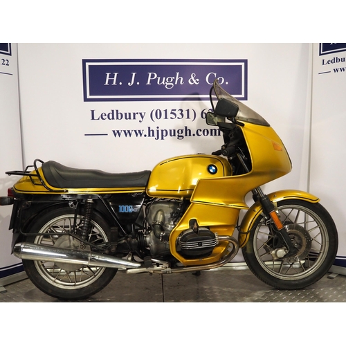 BMW R100RS motorcycle. 1978. 980cc Frame No. 6089066 Engine No. 6089066 ...