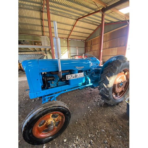 Fordson Power Major tractor. 1956. Reg. RUY 302. V5 and key in office