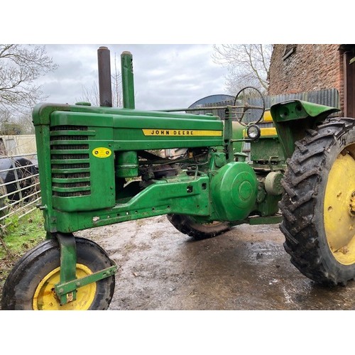 John Deere Model A 3 wheel tractor. Believed to be 1947. S/No. 608061 ...
