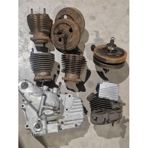 Assorted pre war Triumph silent scout spares to include barrels, bottom ...