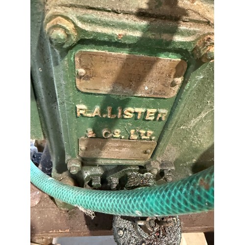 Lister D stationary engine with water pump on trolley