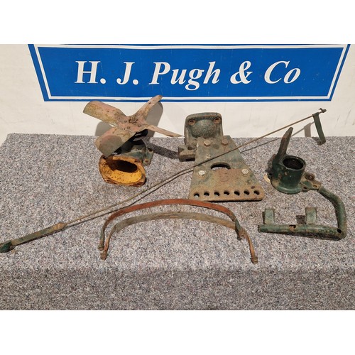 Fordson Standard spares to include drawbar, fuel tank straps, mag ...