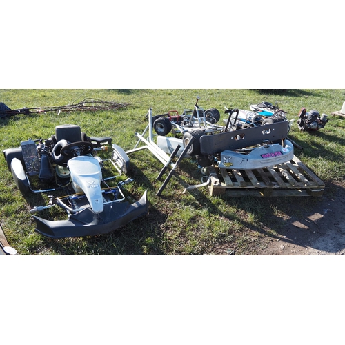 Large quantity of go cart parts
