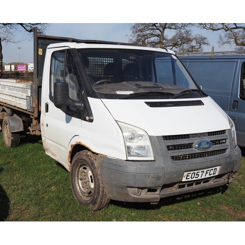 Ford transit drop side. 3 Way tipper works well. Reg. EO57 FCD. V5 and ...