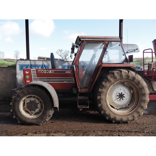 Fiat 100-90 DT tractor. In daily use. C/w front weights and 1 assistor ...