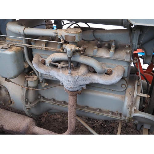 Fordson Standard F tractor. Engine is free, steel wheels, downswept exhaust