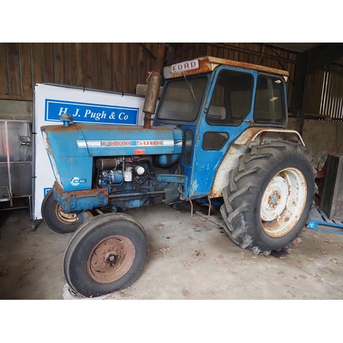 Ford 5000 tractor. Dual Power, showing 9130 hours. C/w Fieco cab, pick ...