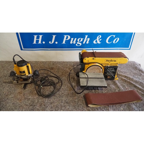 Perform belt/disc sander and Dewalt router