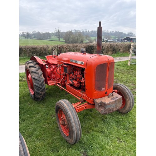 Nuffield 342 tractor. Good runner. Tyres 90%. Front weight. No docs