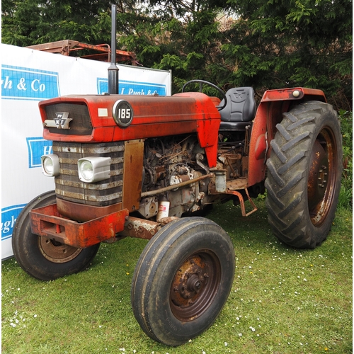 Massey Ferguson 185 diesel tractor, 1976. Showing 8000 hours. Runs and ...