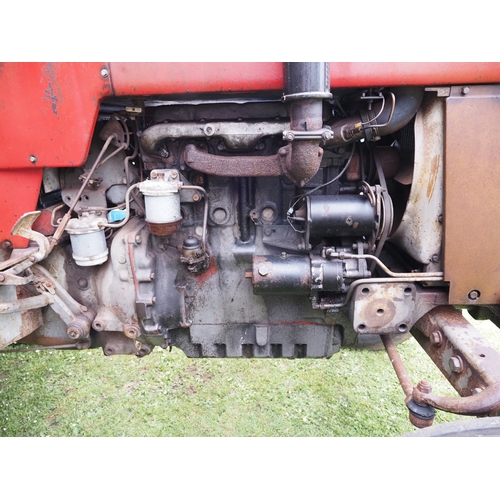 Massey Ferguson 185 diesel tractor, 1976. Showing 8000 hours. Runs and drives. C/w power steering, f