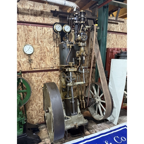 Sisson steam engine, reversible vertical Marine engine no 1373. 6" dia ...