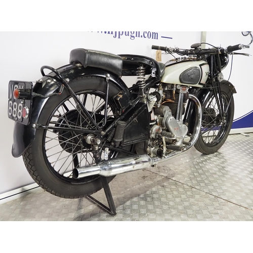 Norton ES2 motorcycle. 1937. 500cc Frame No. 82910 Engine No. A36065 ...
