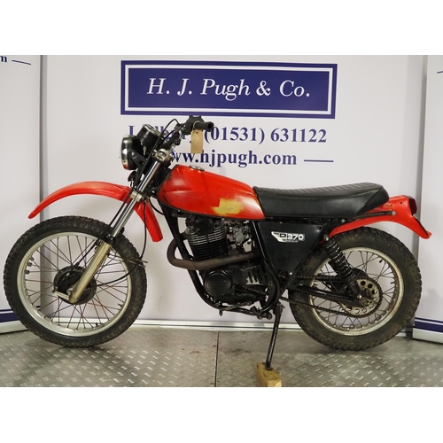 Suzuki SP370 motorcycle. 1978. 370cc Frame No. SP370 110088 Engine No ...
