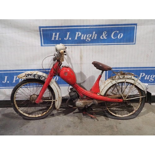 NSU moped project. 1968. 49cc. Reg. OAE 570F. Old style V5. No key.