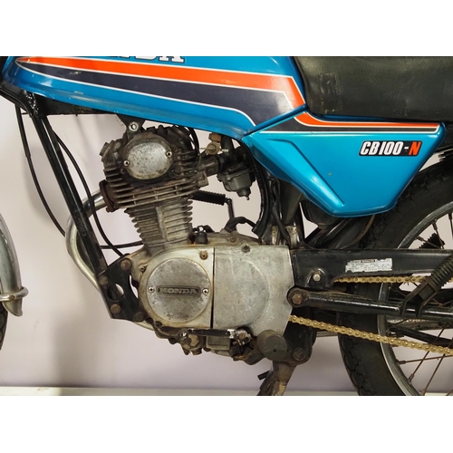 Honda CB100N motorcycle project. 1980. 99cc Engine turns over. Almost ...