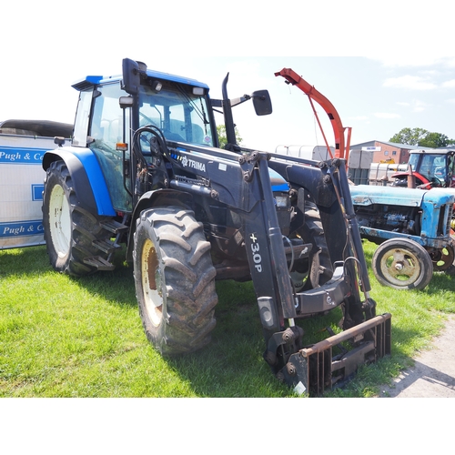 New Holland TS115 tractor with trima and 30p loader. Showing 8313 hours ...