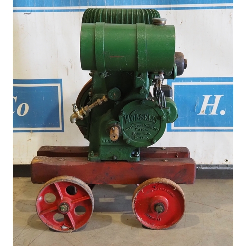 Wolsley WD2 2hp stationary engine on trolley, 1947. Engine No. 13379