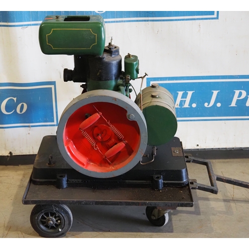 Hamworthy oil engine 2½ hp stationary engine on trolly. Engine No. 21397