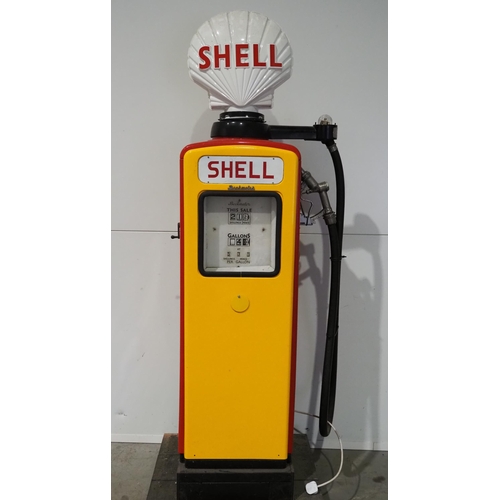 Beckmeter petrol pump model number M3PP/C with reproduction Shell globe ...