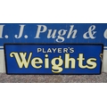 Double sided enamel sign - Players Weights/Thankyou 10" x 30"
