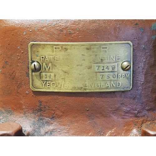Petter M 1½hp stationary engine and compressor on trolley. Sn. 7149 ...