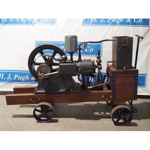 Tangye Hot Bulb engine compressor on trolley. C/w starting handle. No ...