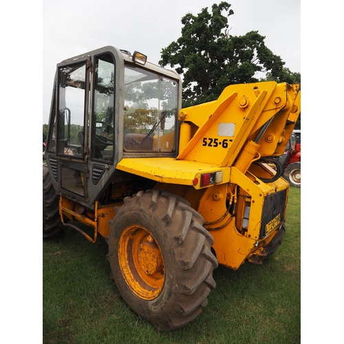 JCB Loadall 525.67, 6630 hours, runs and drives. Reg. L724 PWW. Key in ...
