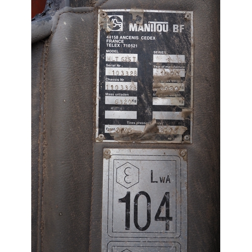 Manitou MLT626 Turbo telehandler, off a farm, brakes need attention ...