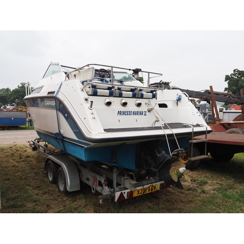 Carver Montego mid cabin boat 20ft with twin axle Indespension trailer ...
