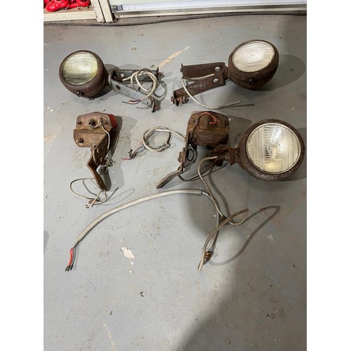 Original Ferguson plough lights with brackets and rear lights