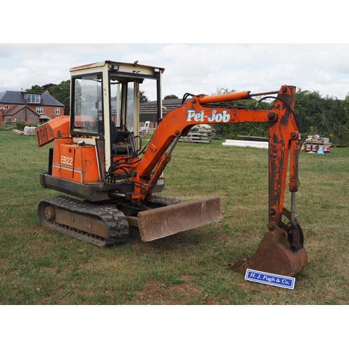 Pel-Job EB22 digger. 1989. S/n 10344. Runs and drives. Showing 1461 hours.