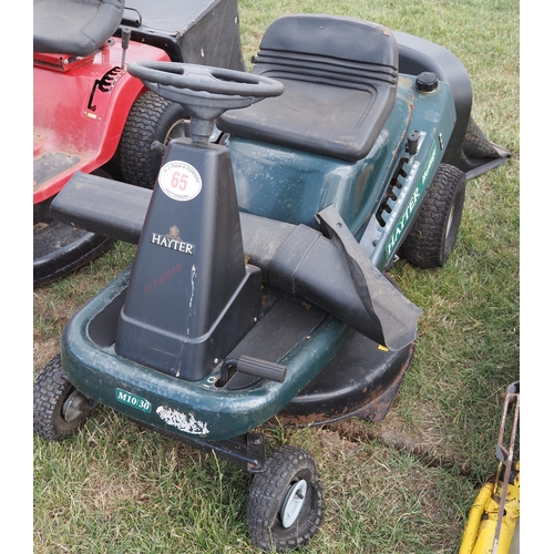 Hayter Heritage M10130 ride on mower. Key in office