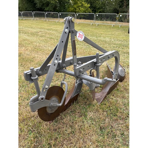 Ferguson 2 furrow plough. Badged
