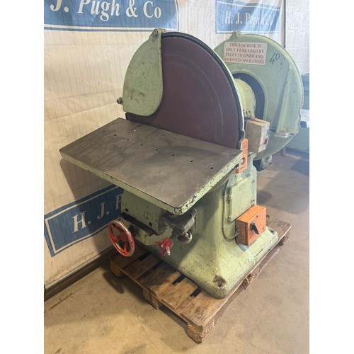 Wadkin 30" disc sander. 3 Phase. Last used in July 2025.